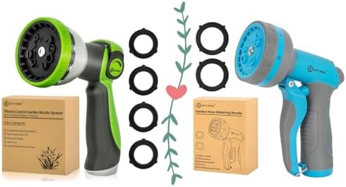Amazon.com: AUTOMAN Garden Hose Nozzle Sprayer - 10 Spray Patterns& 8 ...
