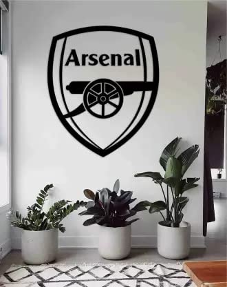 Woodzy Crafts Black Arsenal Logo Wooden Home Decor & Office Decor Wall ...