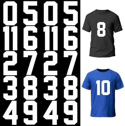 8 Inch 0 to 9 Heat Transfer Numbers, 22 Pieces White Large Size Iron On ...