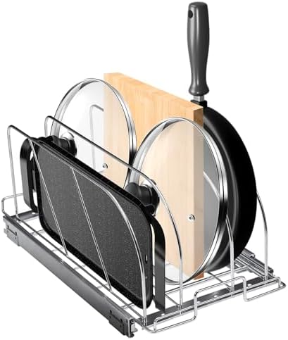 Amazon.com: VEVOR Pan and Pot Rack, Expandable Pull Out Under Cabinet ...