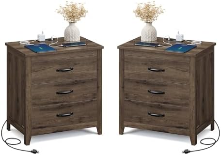 Amazon.com: VASAGLE LIRY Collection - Farmhouse Nightstand with ...