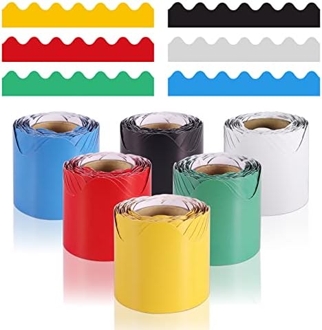 Amazon.com: Whaline 196.9ft Rainbow Bulletin Board Borders 6 Rolls ...