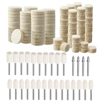 Yakamoz Small Polishing Buffing Wheel Kit for Rotary Tools, 129Pcs Wool ...