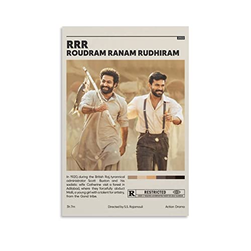 RRR Poster Movie Poster Canvas Print Wall Decor Posters (10) Canvas ...