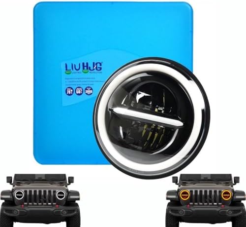 Autozap LIU HJG 7 Inch LED Headlight Minus With Round Ring Angel Eye ...