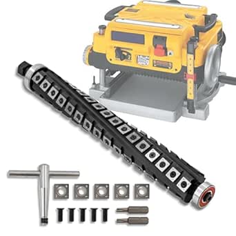 Dewinston 13 inch Sprial Helical Cutterhead 4 Rows Compatible with DeWalt DW735 DW735X Thickness ...