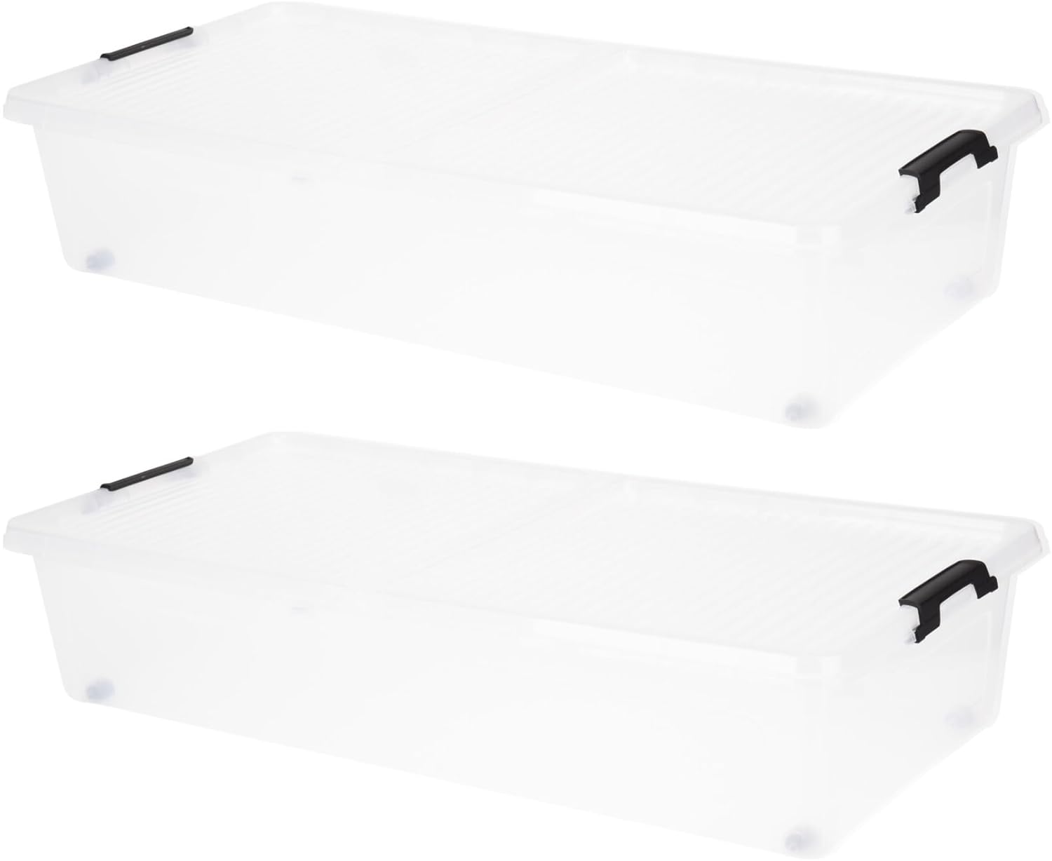 Muddy Hands Pack of 2-43 Litre Large Clear Plastic Storage Boxes with ...