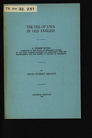The Use of Swa in Old English | Amazon.com.br