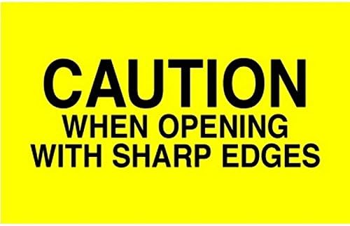 Amazon.com: 3" x 5" Caution When Opening with Sharp Edges Labels (500 ...