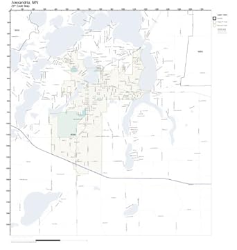 Amazon.com : ZIP Code Wall Map of Alexandria, MN ZIP Code Map Laminated ...