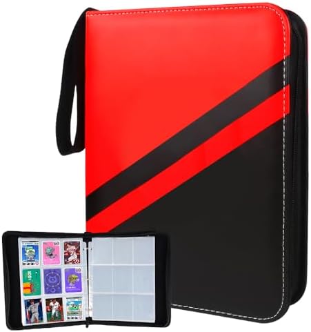 Trading Cards Binder, JiHiGe 9 Pocket card collection folder, Double ...