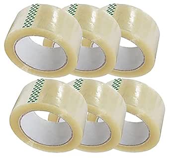 6 Rolls of Clear Big Transparent Packaging Sellotape Tape 110mX48mm ...