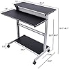 Mobile Standing Desk Computer Workstation (Desk Length: 100cm, Black ...