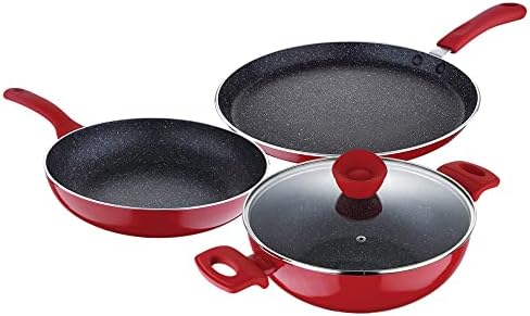 Buy Bergner Bellini Plus 5 Layer Marble Non Stick Cookware Set 4Pc ...