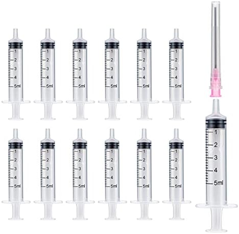 Amazon.com: 12PCS 5ML/CC Ink Filling Plastic Syringe Set with Blunt ...
