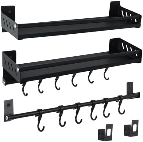 Kitchen Zen, Wall-Mounted Kitchen Shelf & Rail Set, Easy Clean, 12 ...