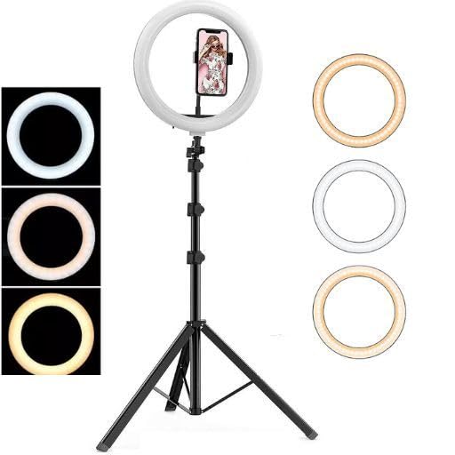10 Inches LED Ring Light for Camera, and Video Shooting, Makeup with 7 ...