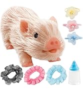 Amazon.com: Eummy Silicone Mini Animals Pig Set, 5 Inch Toys for Girls ...
