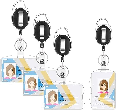 Vicloon ID Card Holders, 1 Piece ID Card Holder with Retractable Key ...