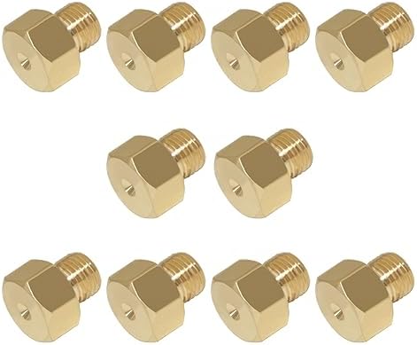 Amazon.com : 10Pcs Brass Jet Nozzle Propane Orifice Kit - Gas Stove Burner Jet Set Kitchen Stove ...