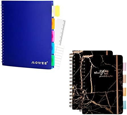 Amazon.com : MOWEE A5 Spiral Notebook - 8.5 * 11 5 Subject Notebook ...