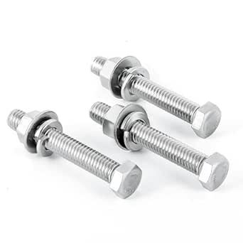Amazon.com: (4Set) 3/8-16x4 Complete Set Hex Head Screw Bolts,Nuts ...