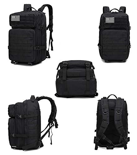 Military Tactical Backpack Airsoft Hiking Camping Backpack (Black ...