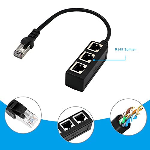 OHSN Coupleur Rj45 1 MâLe à 3 Femelle Adaptateur Rj45 1 MâLe Vers 2 ...