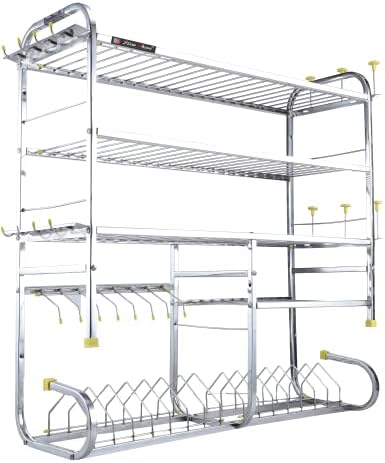 Buy WINSTAR Stainless Steel 5 Shelf Wall Mount Kitchen Racks | Dish ...
