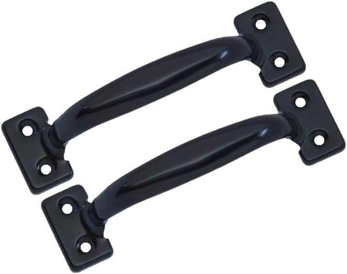 QCAA Garage Door Pull Handle, 5-3/4", Steel, Black Coated, 2 Pack, Made ...