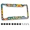 Amazon.com: Abstract Hippie Flower License Plate Frames Stainless ...