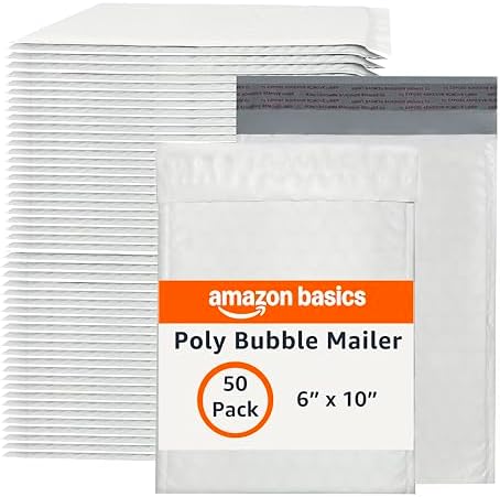 Amazon.com : Amazon Basics Poly Bubble Self-Seal Mailers, Tear and ...