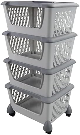 Amazon.com - Yesdate 5-Pack Large Stackable Storage Bins, Plastci ...