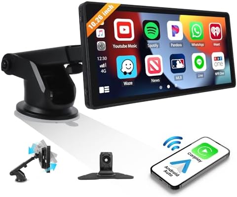 Amazon.com: Portable Car Stereo Wireless Apple Carplay Android Auto 10. ...