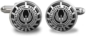 Amazon.com: 2018 Battlestar Galactica Glass Dome Cufflinks Silver Retro ...