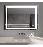 Amazon.com: HAUSCHEN HOME 32 x 40 inch LED Lighted Bathroom Mirror ...