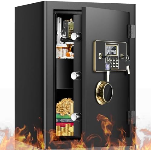 0.6 Cu ft Small Fireproof Safe Box for Home, Digital Home Security Safe ...