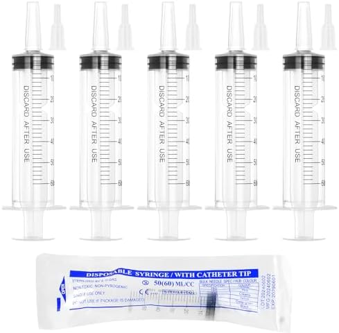 Amazon.com: BASIK 60ml Enteral Feeding Syringe Cath Tip 60cc Silicone O ...