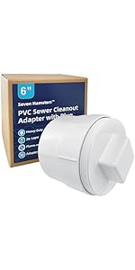 Amazon.com: 4" PVC Sewer Cleanout Adapter with Plug Pipe Fitting ...