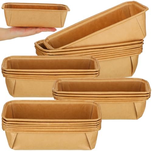 Amazon.com: Mifoci 25 Pcs Paper Loaf Pans for Baking Disposable Bread ...
