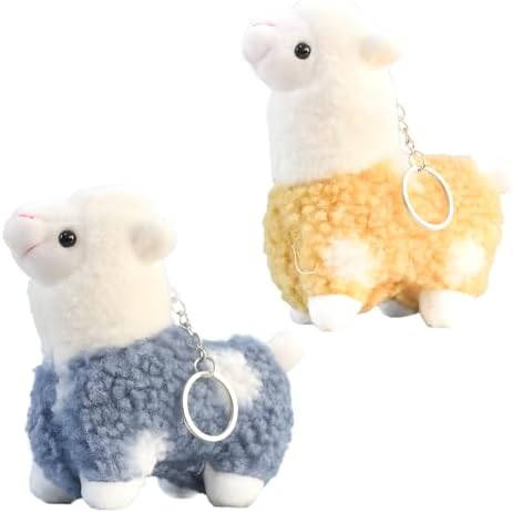 arrderly Pack of 2 Alpaca Cuddly Toy, Plush Alpaca Key Ring, Llama ...