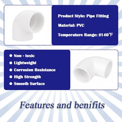 Snapklik.com : HayEastdor 8PCS 3/4 Inch White PVC Pipe Corner Fittings ...