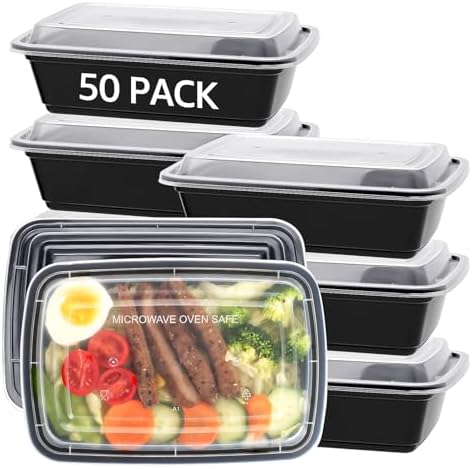 Amazon.com: Freshware Meal Prep Containers [50 Pack] 1 Compartment Food Storage Containers with ...