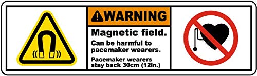 Warning. Magnetic Field. Can be Harmful to pacemaker wearers. Pacemaker ...