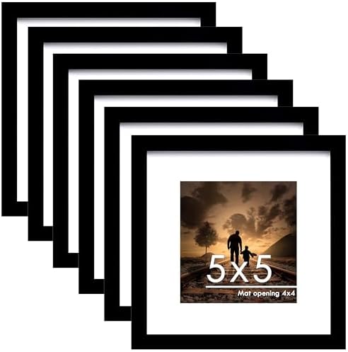 Amazon.com - PEALSN 5x5 Picture Frame Set of 6, Display Pictures 4 x 4 ...
