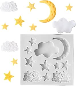 Amazon.com: Star Moon Clouds Shaped Silicone Fondant Molds DIY Candy ...