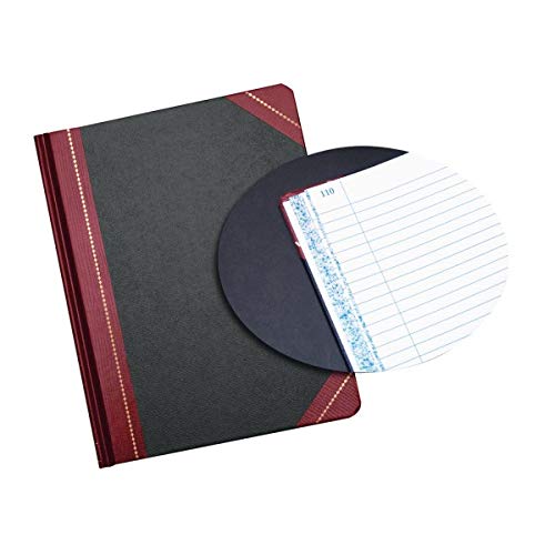 Adams Record Book, 7-5/8" x 9-5/8", Black Cover with Maroon Spine ...