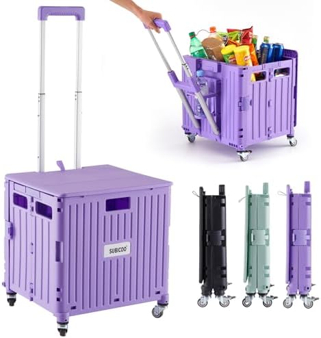 Amazon.com: Folding Utility Cart Portable Rolling Crate Handcart ...