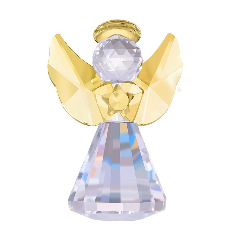 Amazon.com: LONGWIN Crystal Angel Figurine Christmas Decorative Glass ...