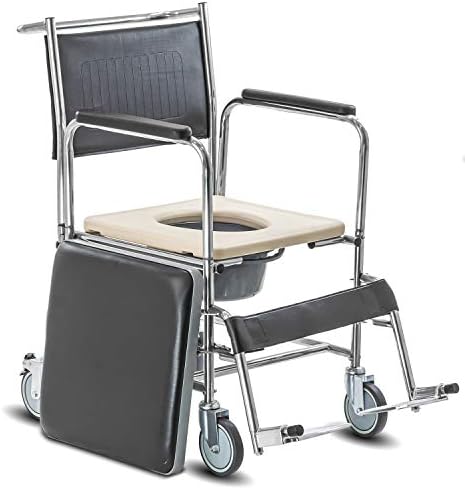 KosmoCare Prestige Folding Commode Chair with back & handrest | shower ...
